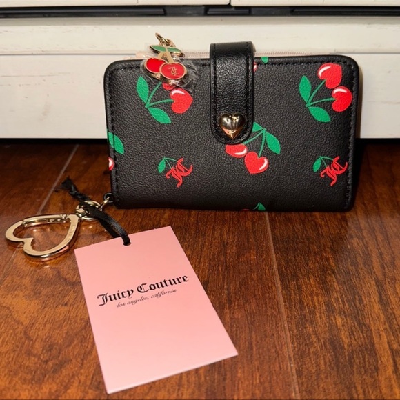 Juicy Couture | Bags | Juicy Couture Cherry Hearts Tab Card Wallet ...